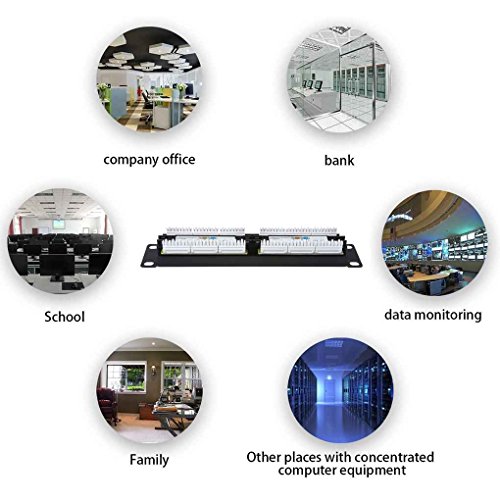 Floridivy GL-4013 12-Port Twisted Pair Patch Panel 10 Inch Cat6 Network ...