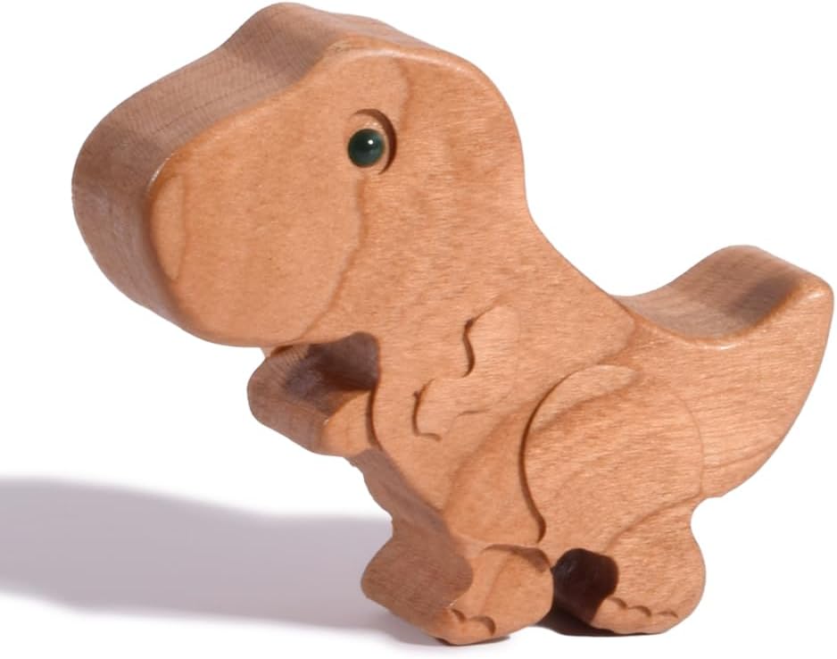 RiLiKar 2 Pack Wooden Cabinet Knobs Cute Wood Dinosaur Drawer Dresser ...