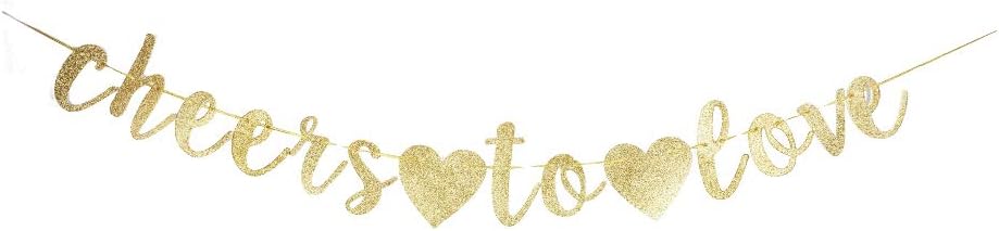 Amazon.com: Foreva Eva Gold Glitter Paper Banner, Wedding/Engagement ...