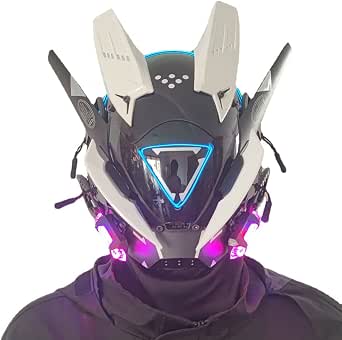 Amazon.com: KYEDAY Punk Mask Cosplay for Men, Triangle Light Mask ...