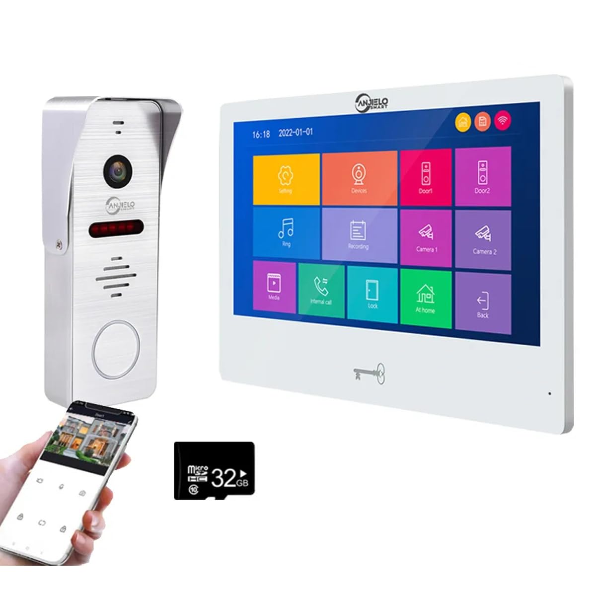 Amazon.com : 1080P Tuya Wired Video Door Phone 10 Inch Full Touch ...
