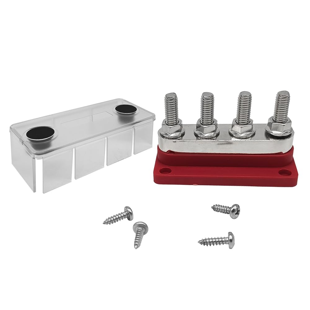 Snapklik.com : High Current 600A Battery Bus Bar 4-Stud 3/8" M10 Post ...