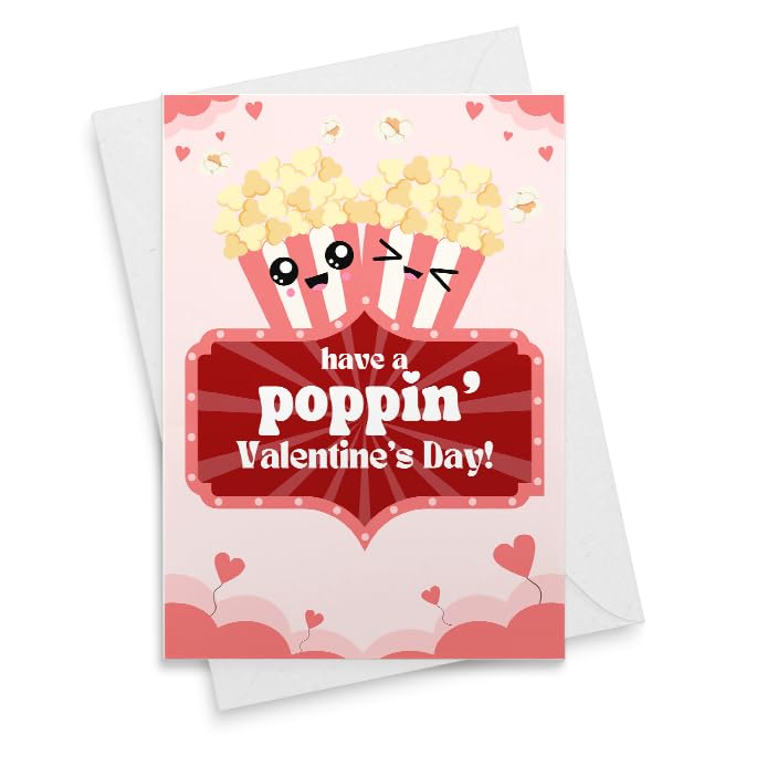 Amazon.com: Have a Popping Valentine's Day Card, Popcorn Valentine Tag ...