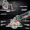 HYCHIKA Mini Circular Saw, with 3pcs Blades (85mm), Scale Ruler, 500W ...