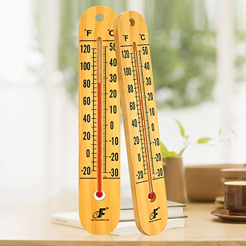 Snapklik.com : Defull Extra Large 10.5-Inch Wood Thermometer Wall ...