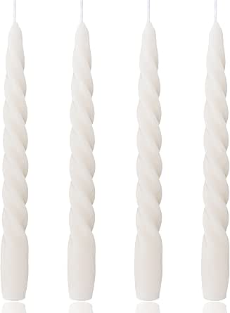 Amazon.com: 4pcs Spiral Twisted Taper Candles, 7.3inch Tall Dripless ...
