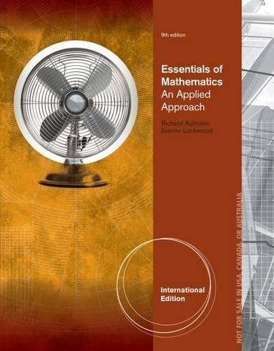 Buy ESSENTIALS OF MATHEMATICS: AN APPLIED APPROACH 9TH ED. Book Online ...