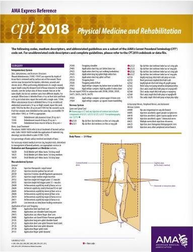 CPT 2018 Express Reference Card: Physical Therapy: AMA: 9781622026319 ...