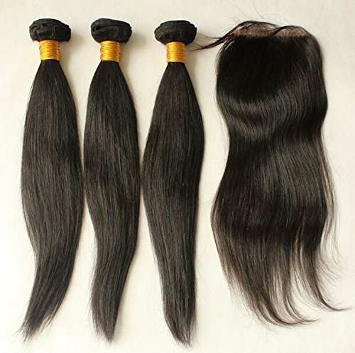 Amazon.com : Cheap 8A Free Part Lace Closure With Bundles Straight ...