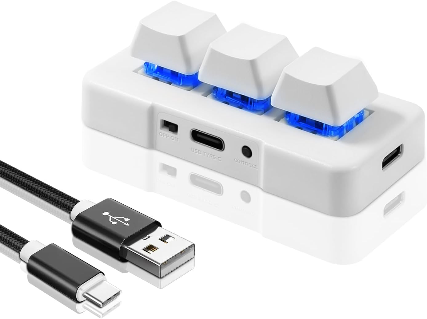 Amazon.com: Mini 3-Key Macro Keyboard One-Handed Mechanical Gaming ...