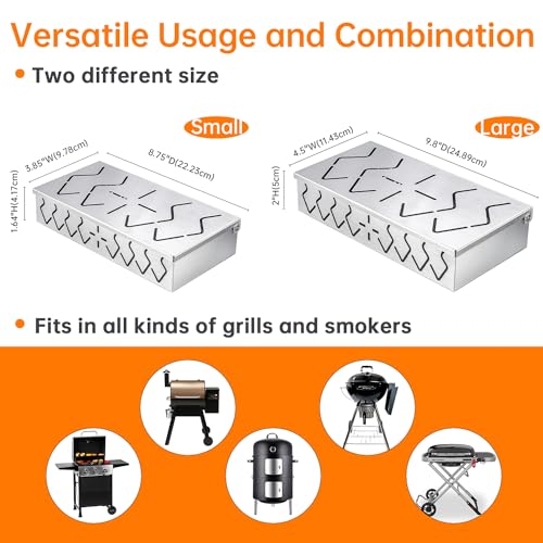 Pariplus Smoker Boxes for Gas Grilling: 2 Pack Stainless Steel Smoke ...