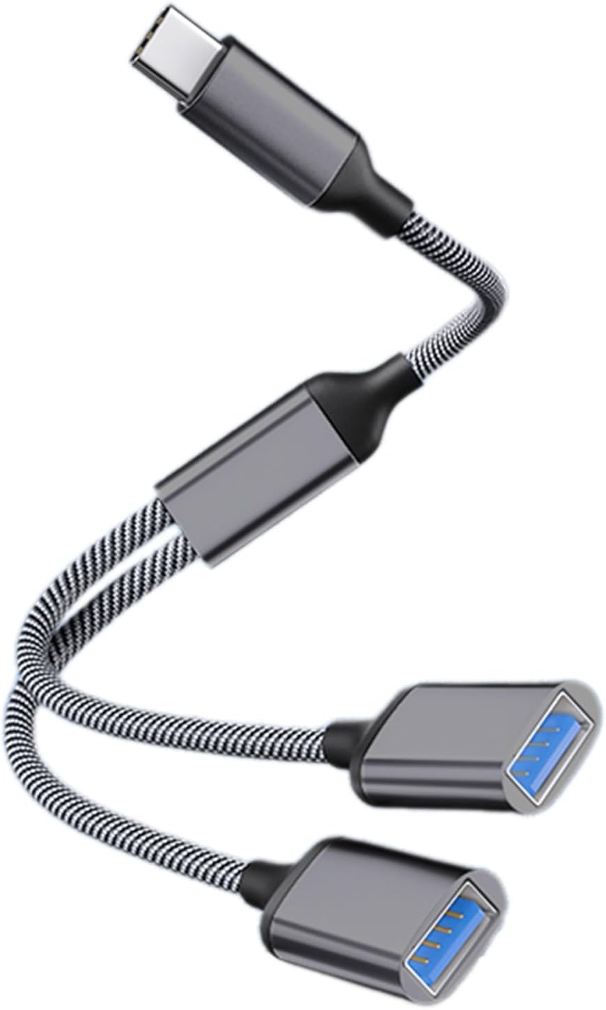Dcaknri USB Splitter Cable Type C Male To 2 Female Extension Cord ...