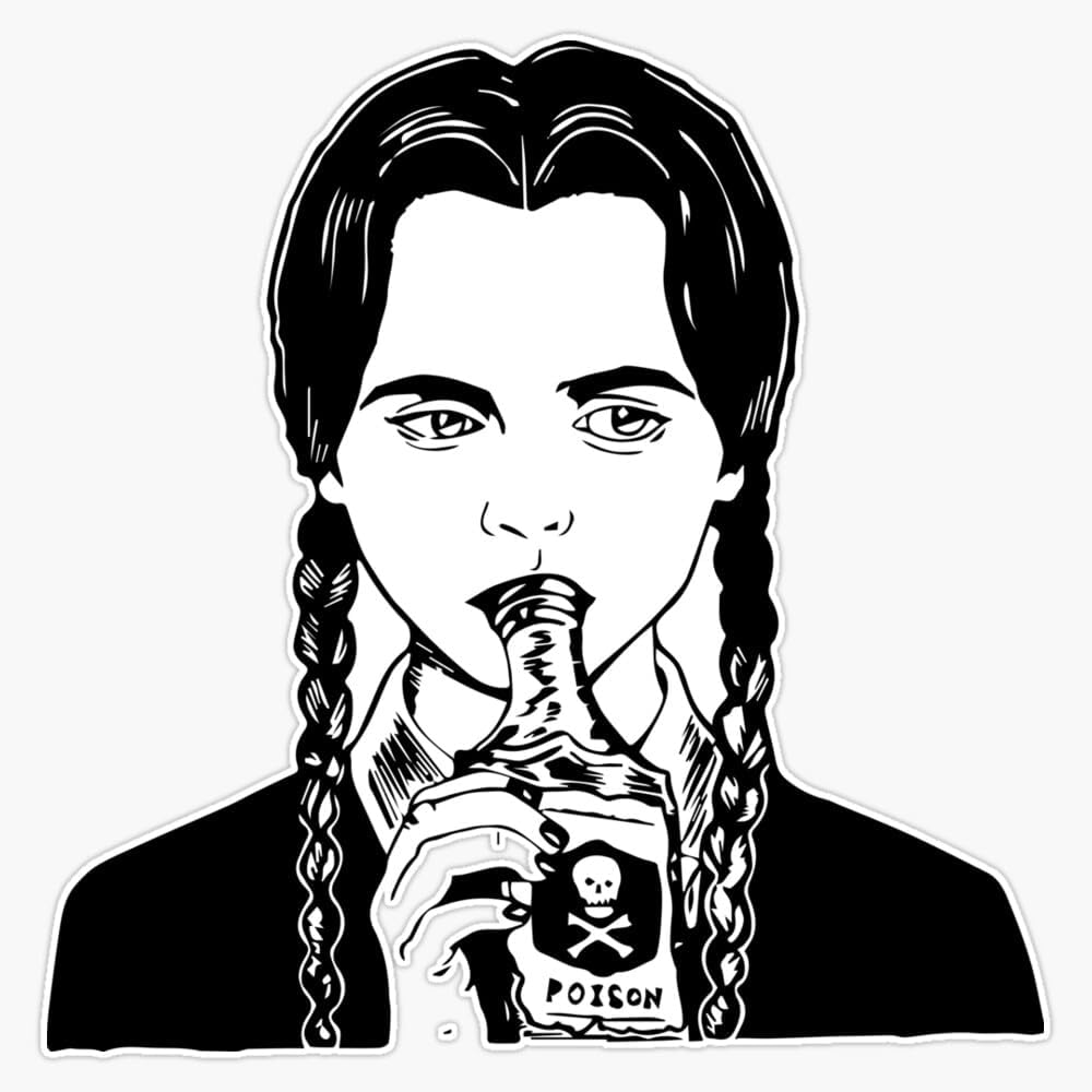 Amazon.com: Wednesday Addams - The Addams Family Sticker Vinyl ...
