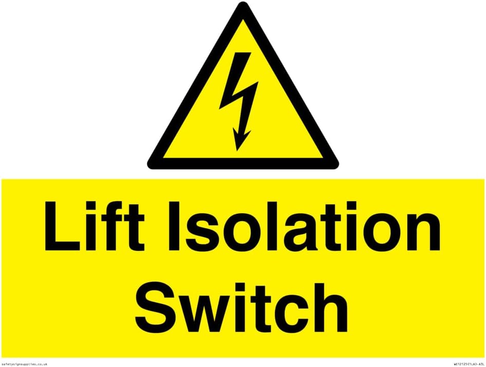 Amazon.com: Lift Isolation Switch Sign - 400x300mm - A3L : Industrial ...