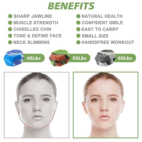 6pc x jawline trainer, 40 lbs jaw trainer, 50 lbs jaw trainer, 60 lbs ...