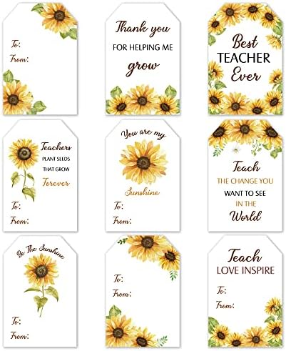 Amazon.com : Haooryx 180PCS Sunflower Theme Thank You Teacher Stickers ...