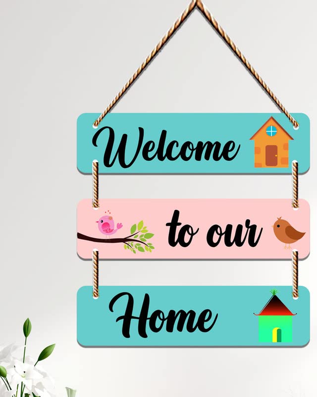 SAF Wall Hanging-Welcome,To Our,Home Wall Art MDF Wooden Wall Hanger ...