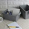 Amazon.com: Doryh Plastic Storage Baskets Set, Grey, 4 Packs Small ...