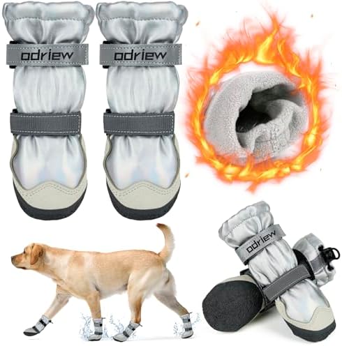 Amazon.com : ODRIEW Dog Shoes Large Size Dogs, 4PCS Waterproof Dog ...