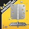 KOLET Ball Bearing Door Hinges, 4 x 4 Inches Door Hinges, Heavy Duty Stainless Steel Hinges, 5/8 ...