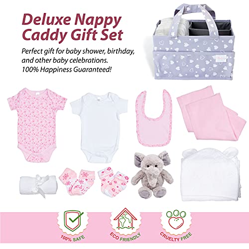 Newborn Baby Gifts Nappy Caddy Set – Washable Multi-Functional Pink ...