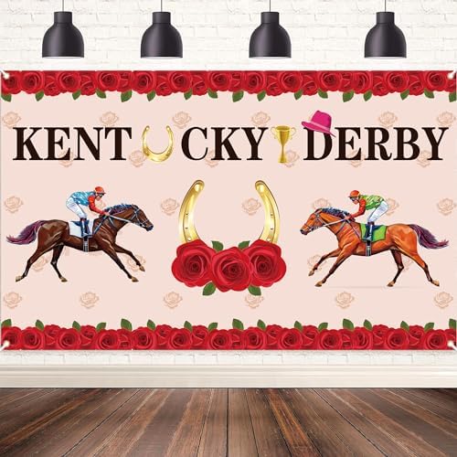 Amazon.com: Eaguecros Kentucky Derby Banner Backdrop 71"" X 43 ...