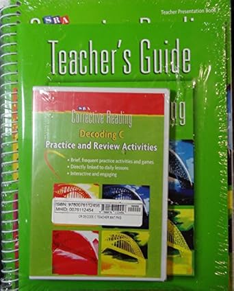 Corrective Reading Decoding Level C, Teacher Materials Package (CORRECTIVE READING DECODING ...