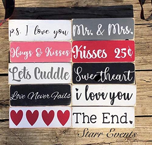 Amazon.com: Rustic Valentine's day decor, Valentine's day wood signs ...