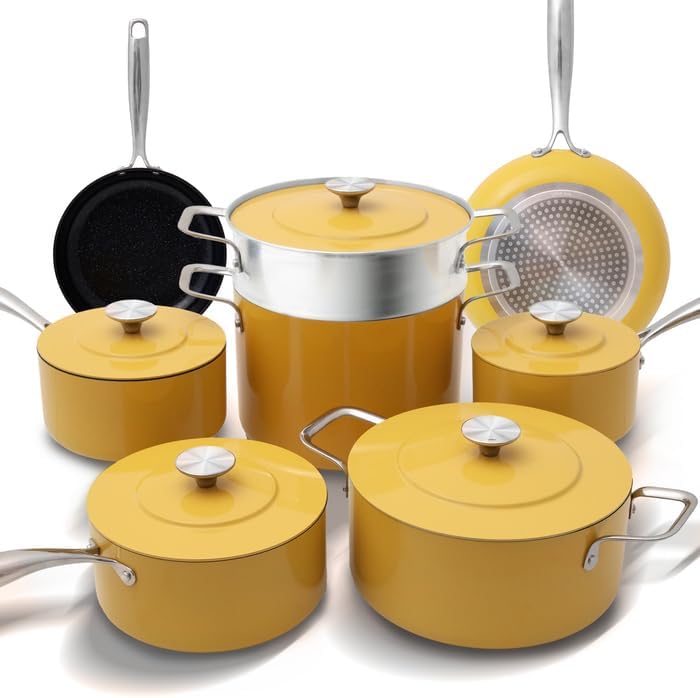 Amazon.com: Nuwave Lux 13pc Forged Lightweight Cookware Set PFAS Free ...