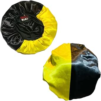 Amazon.com: BKLI Satin Hair Bonnet, Split Color, Double Layer Sleeping ...