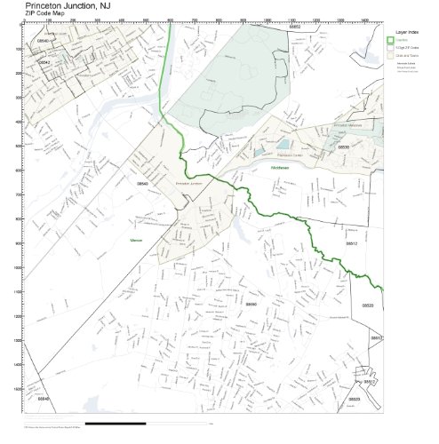 ZIP Code Wall Map of Princeton Junction, NJ ZIP Code Map Not Laminated ...