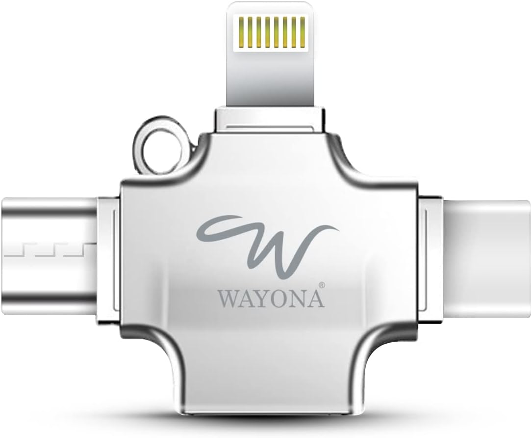 Wayona 3 in 1 Pendrive Connector OTG Adapter with Lightening,Type C ...