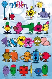 Mr Men Characters Cast Blue Large Cartoon Poster 61 by 91.5cm : Amazon ...