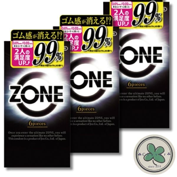 Amazon | ZONE コンドーム 6個入 ゾーン 3箱 Cloverオリジナルステッカーセット | ノーブランド品 | コンドーム
