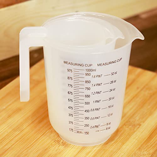 Plastic Lightweight Kitchen Measuring Jug Set of 3, Sturdy Hardwearing ...
