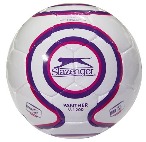 Buy Slazenger V-1200 Panther Soccer Ball, Size 5 (White/Purple/Red ...
