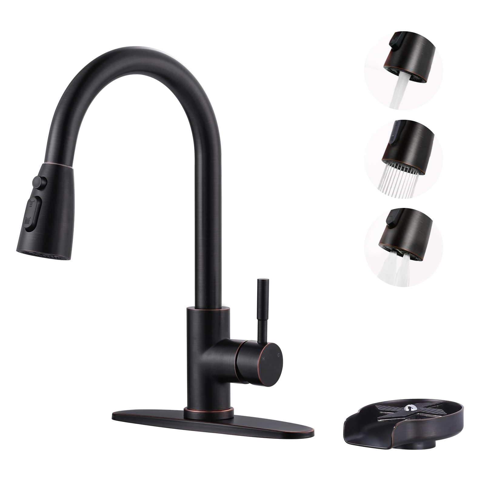 Kitchen Faucet with Glass Rinser: WOWOW Stainless Steel Kitchen Sink ...