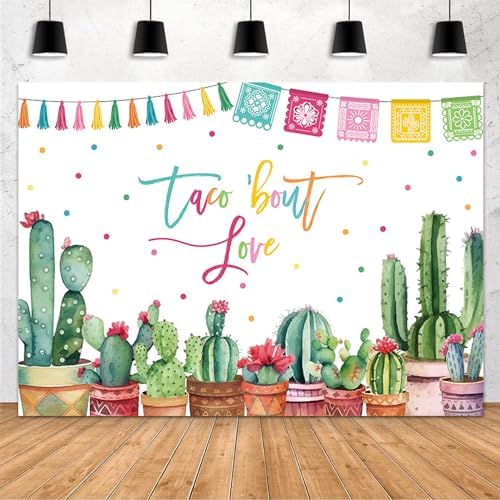 Amazon.com : MEHOFOND Taco Bout Love Backdrop Mexican Fiesta Theme ...
