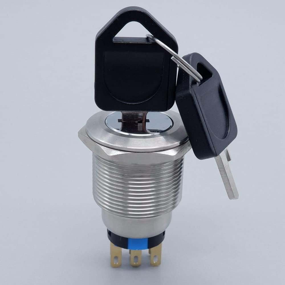 Amazon.com: 22mm Metal Selector Key Switch 2/3 Pos Stainless Steel Self ...