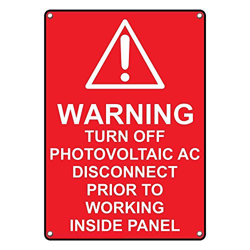 Amazon.com: Weatherproof Plastic Vertical Warning Turn Off Photovoltaic ...