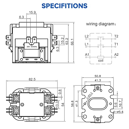 Snapklik.com : 2 Poles FLA 40 Amp Coil 24 VAC Air Conditioner Condenser ...