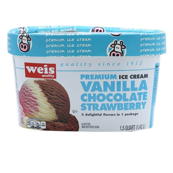 Amazon.com: Weis Quality, Ice Cream Vanilla/Chocolate/Strawberry, 48 Fl ...