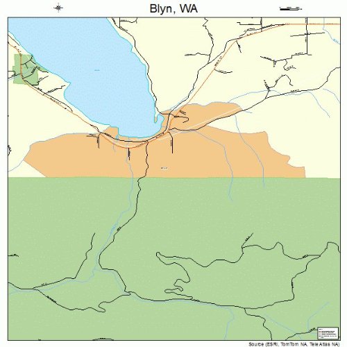Amazon.com: Large Street & Road Map of Blyn, Washington WA - Printed ...