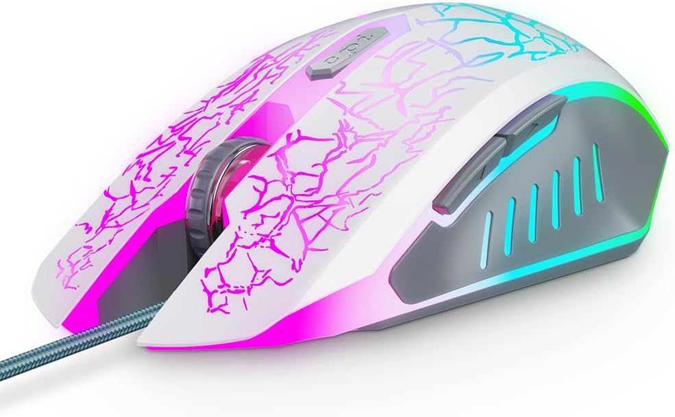 VersionTech Gaming Mouse, Wired USB Optical Mouse with 3600 DPI, 6 ...