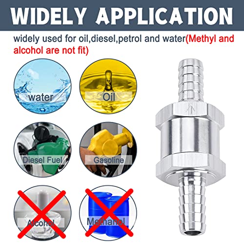 Snapklik.com : 2 Packs 3/8 10mm Aluminium Alloy Non Return One Way Fuel ...