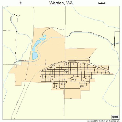 Large Street & Road Map of Warden, Washington WA - Printed poster size ...