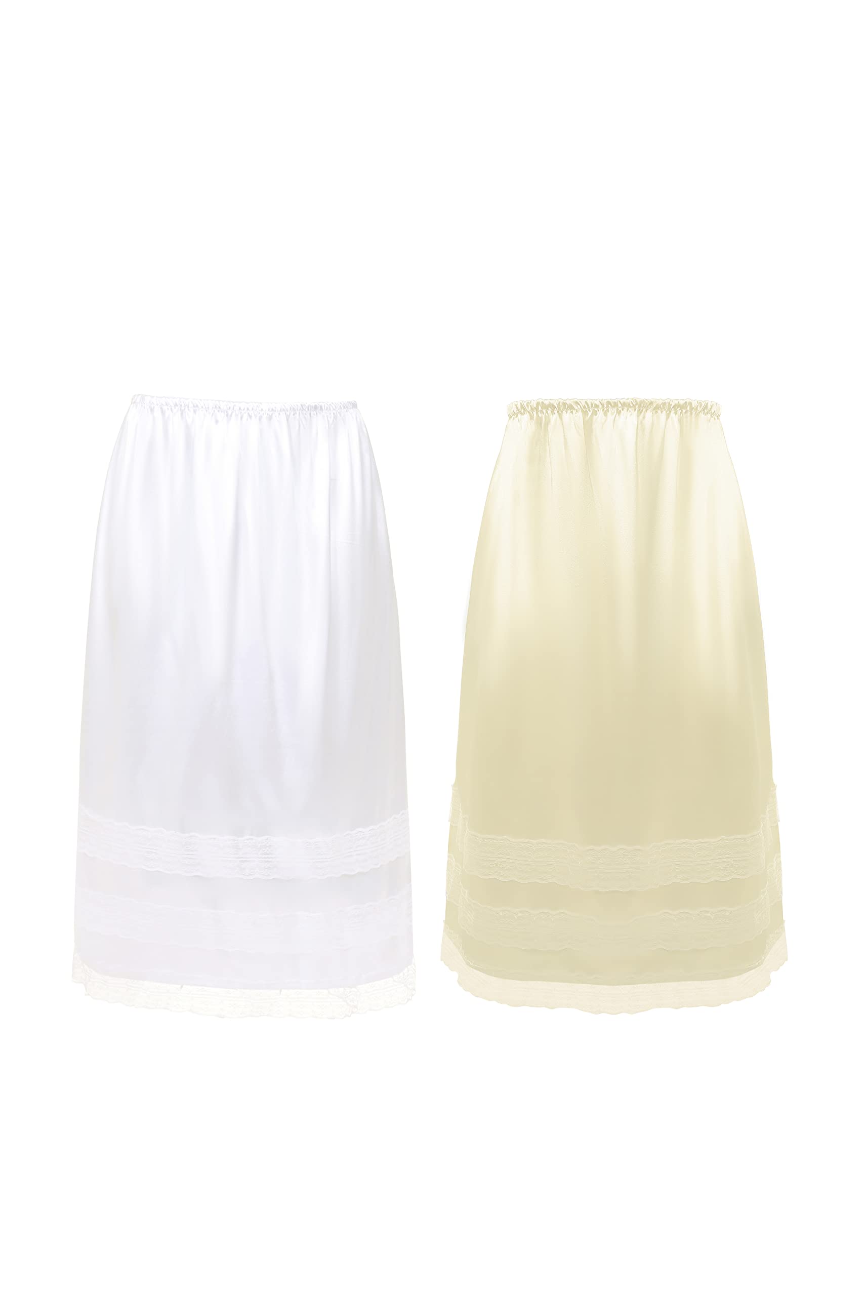 Snapklik.com : Womens Half Slip White - Long Underskirt Undergarments ...