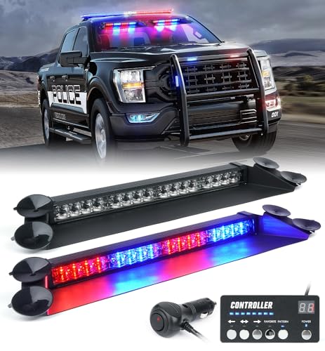 Snapklik.com : Red Blue LED Emergency Dash Police Strobe Lights High ...