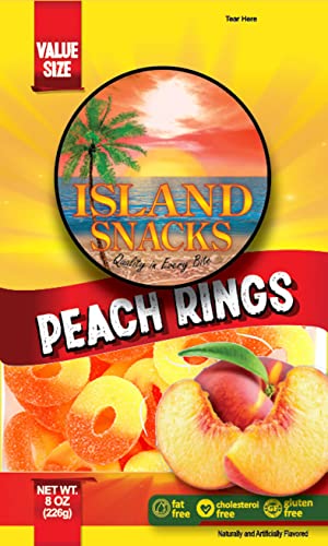 Snapklik.com : Island Snacks Rings, Peach, 8-Ounce