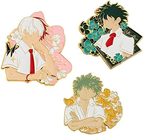 Amazon.com: 3Pc MHA Enamel Pins Brooches Set - Bakugo Deku Anime Badges ...